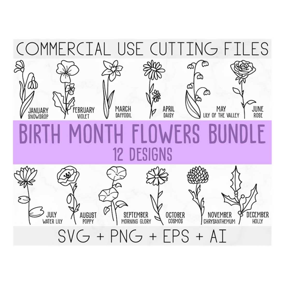 Birth Month Flowers Svg, Wildflower svg,Birthday Flower, Flo | Inspire ...
