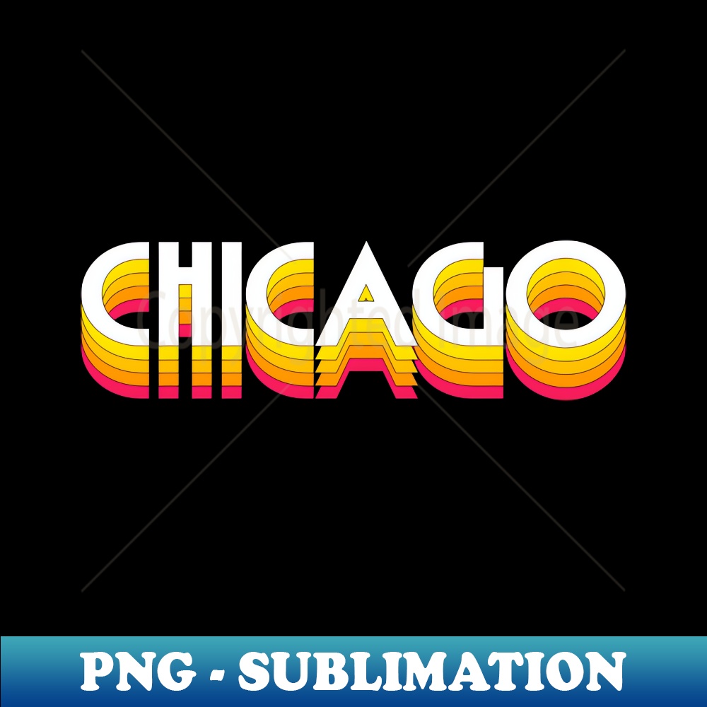 Chicago Retro Style Typography Design - Vintage-Inspired PNG - Inspire ...