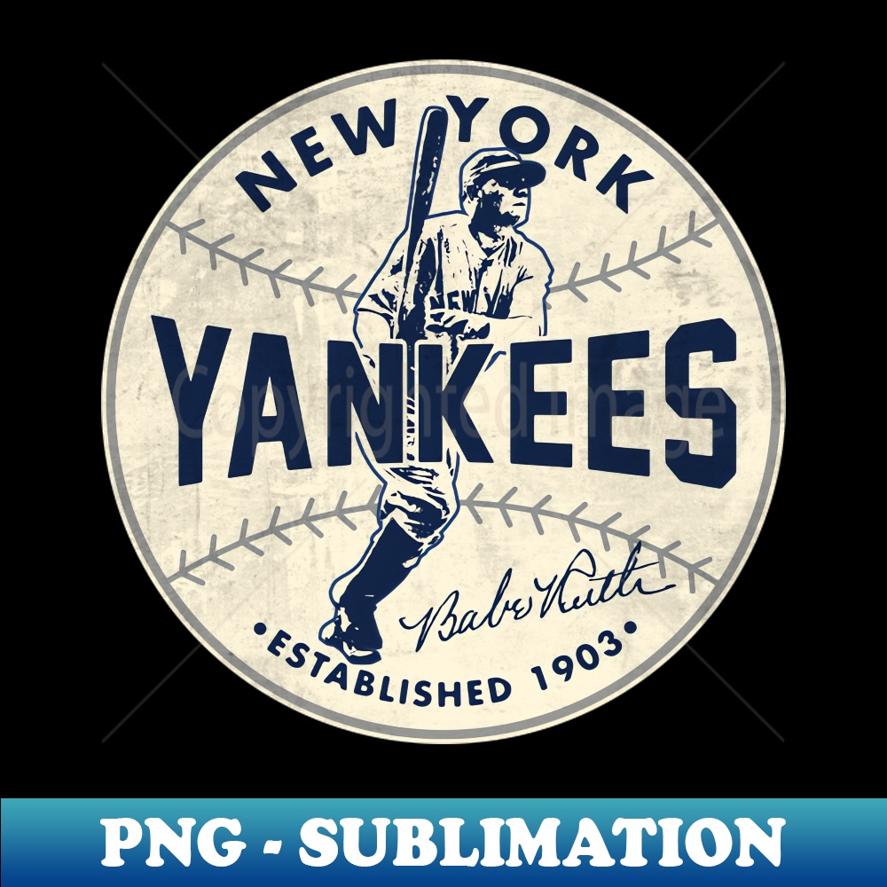 Babe Ruth Yankees PNG Transparent Digital Download - Vintage | Inspire ...