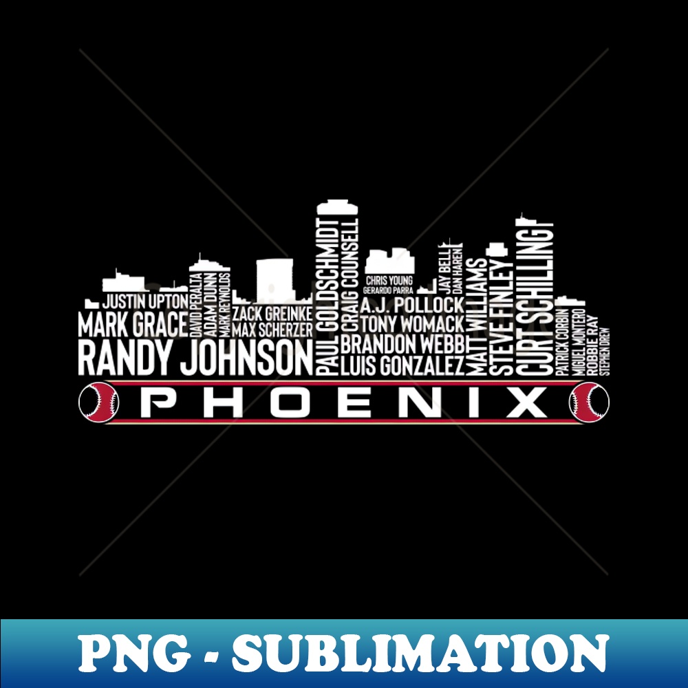 Arizona Baseball Legends - Phoenix Skyline - PNG Sublimation | Inspire ...