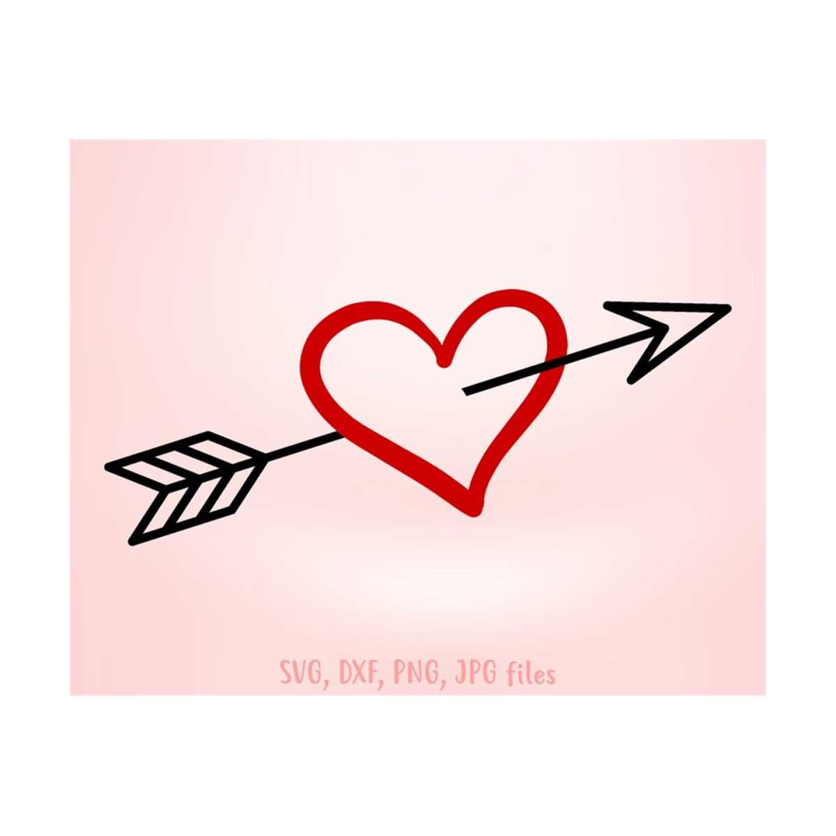Heart With Arrow svg, Valentines Day svg, Hand Drawn Heart s | Inspire ...