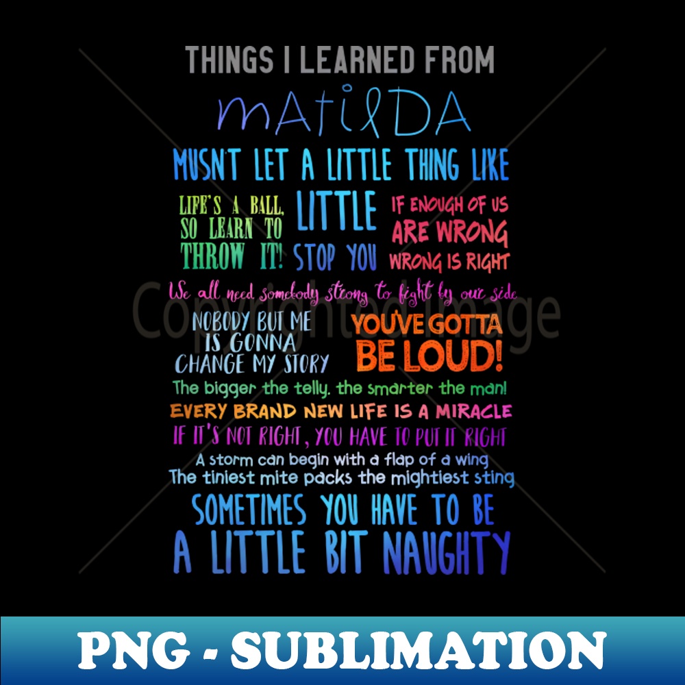 Matilda Musical PNG Digital Download - Inspiring Life Lesson | Inspire ...