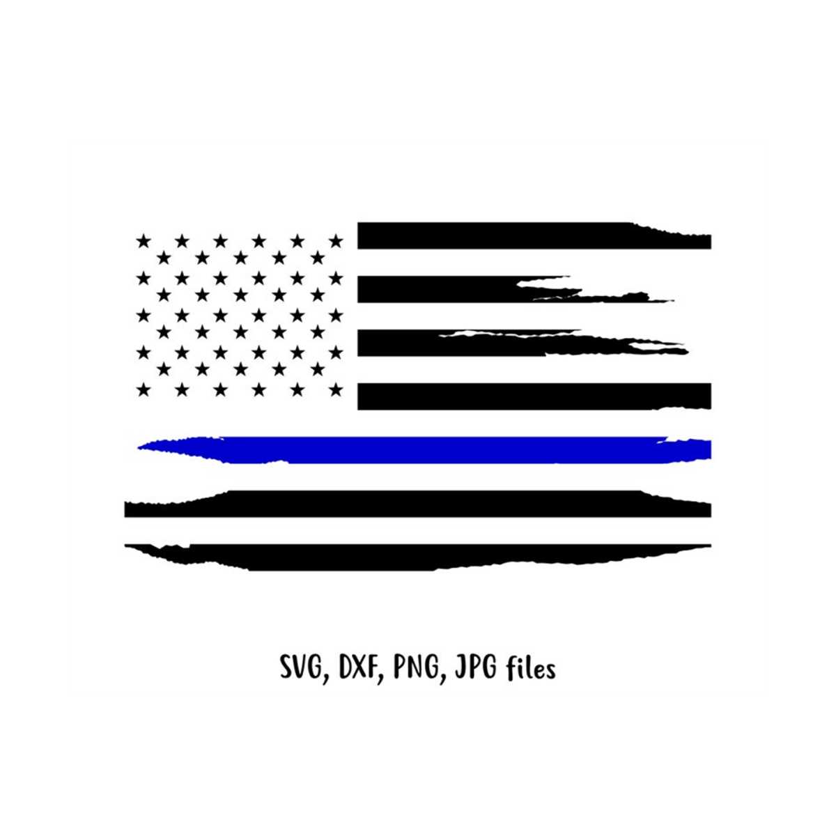 Thin Blue Line American Flag SVG File, Grunge style america | Inspire ...