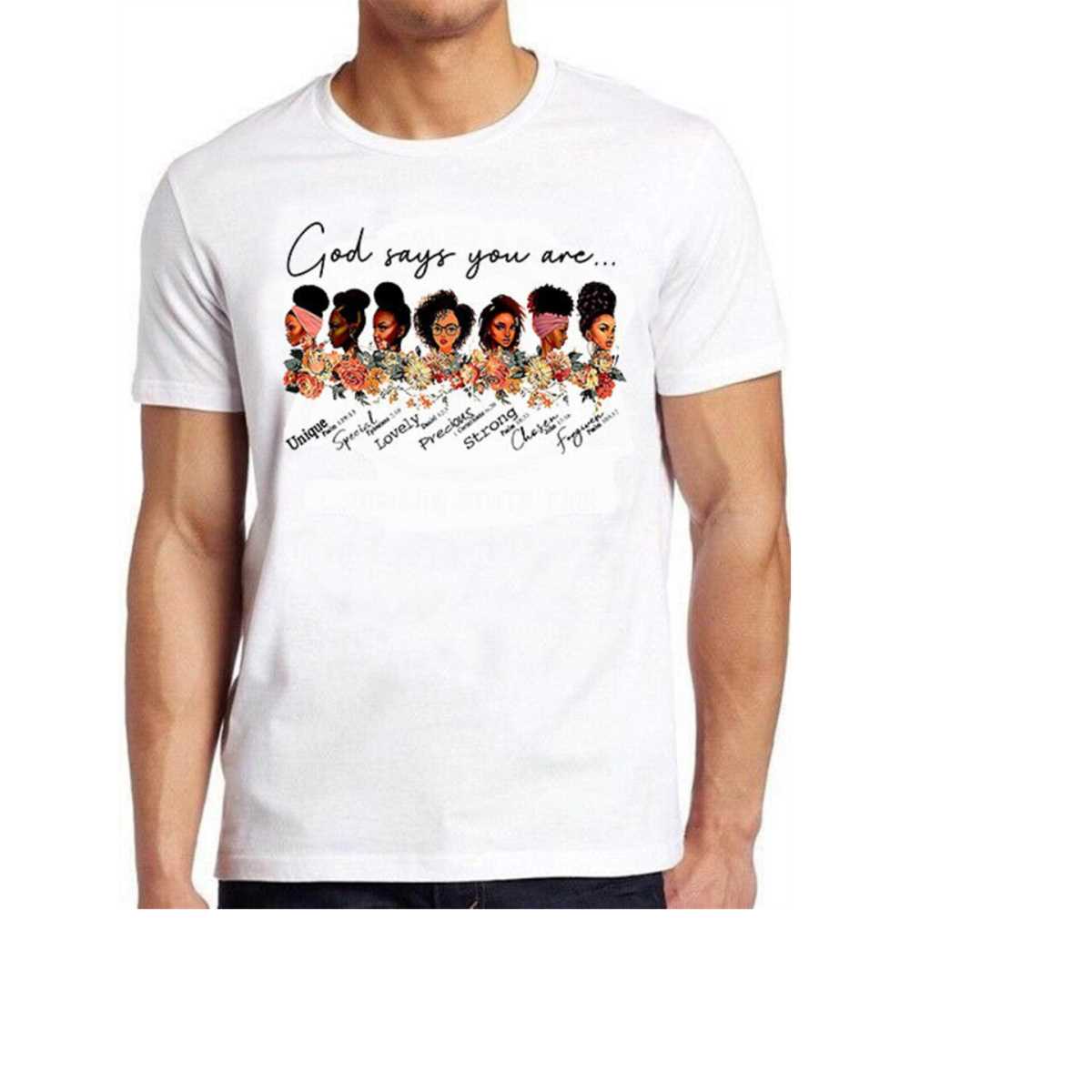 God Says You Are Black Queen Afro Funny Meme Gift Tee Gamer | Inspire ...