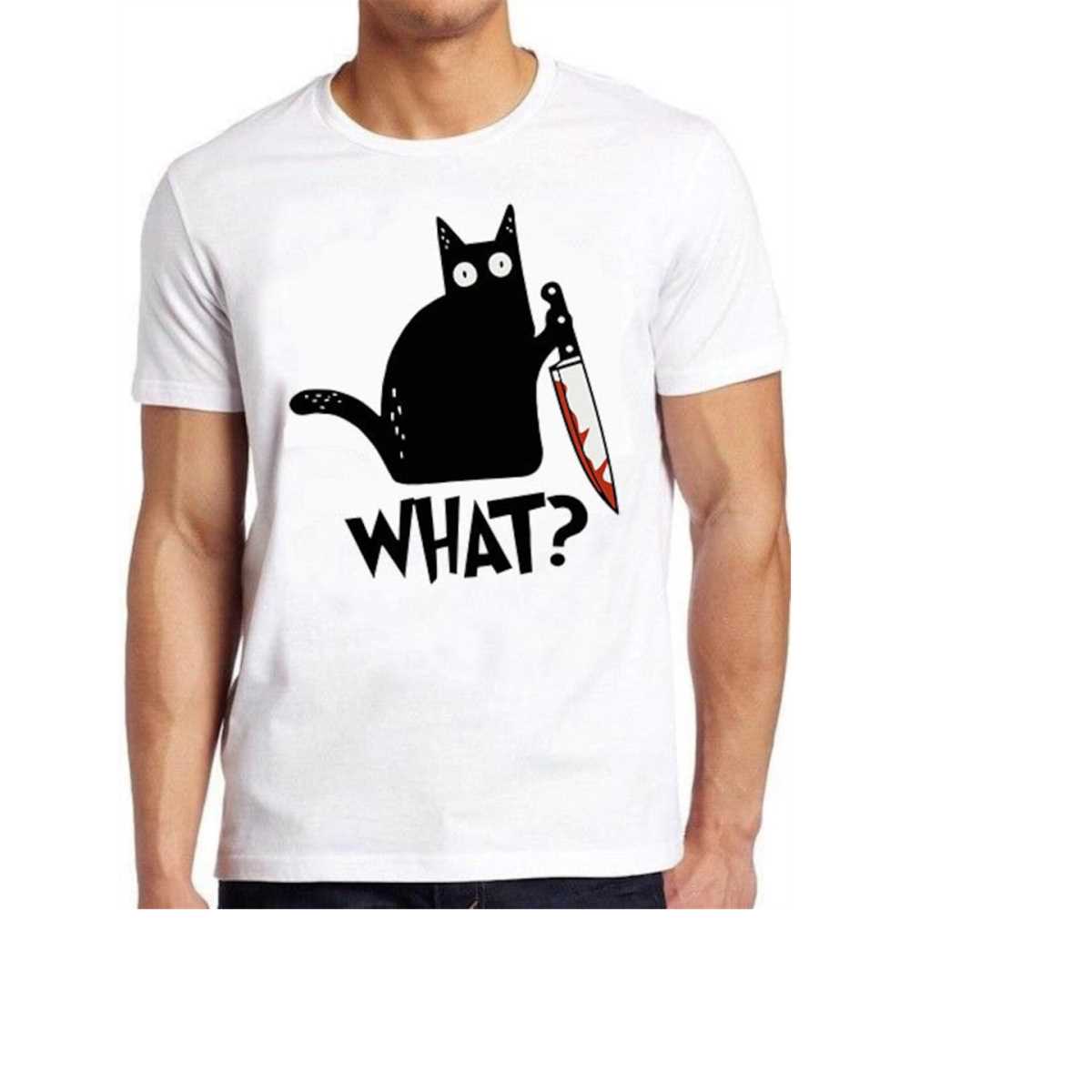 Cat What Murderous Black Cat With Knife Meme T Funny St Inspire Uplift