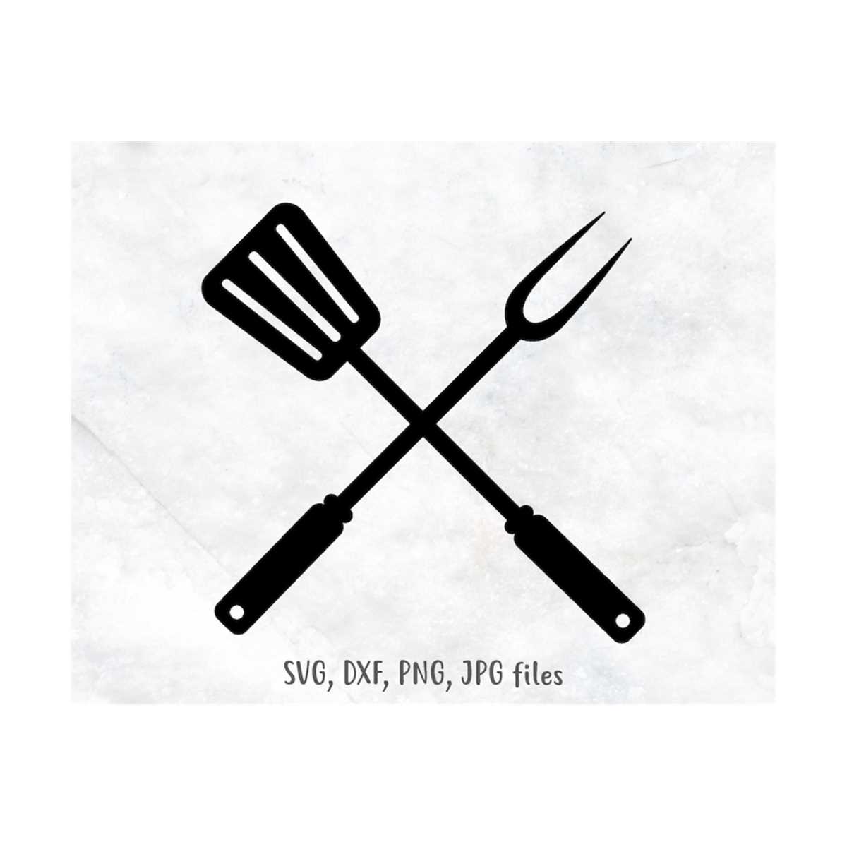 BBQ Grill Utensils svg, Cooking svg, Grilling Spatula Cross | Inspire ...