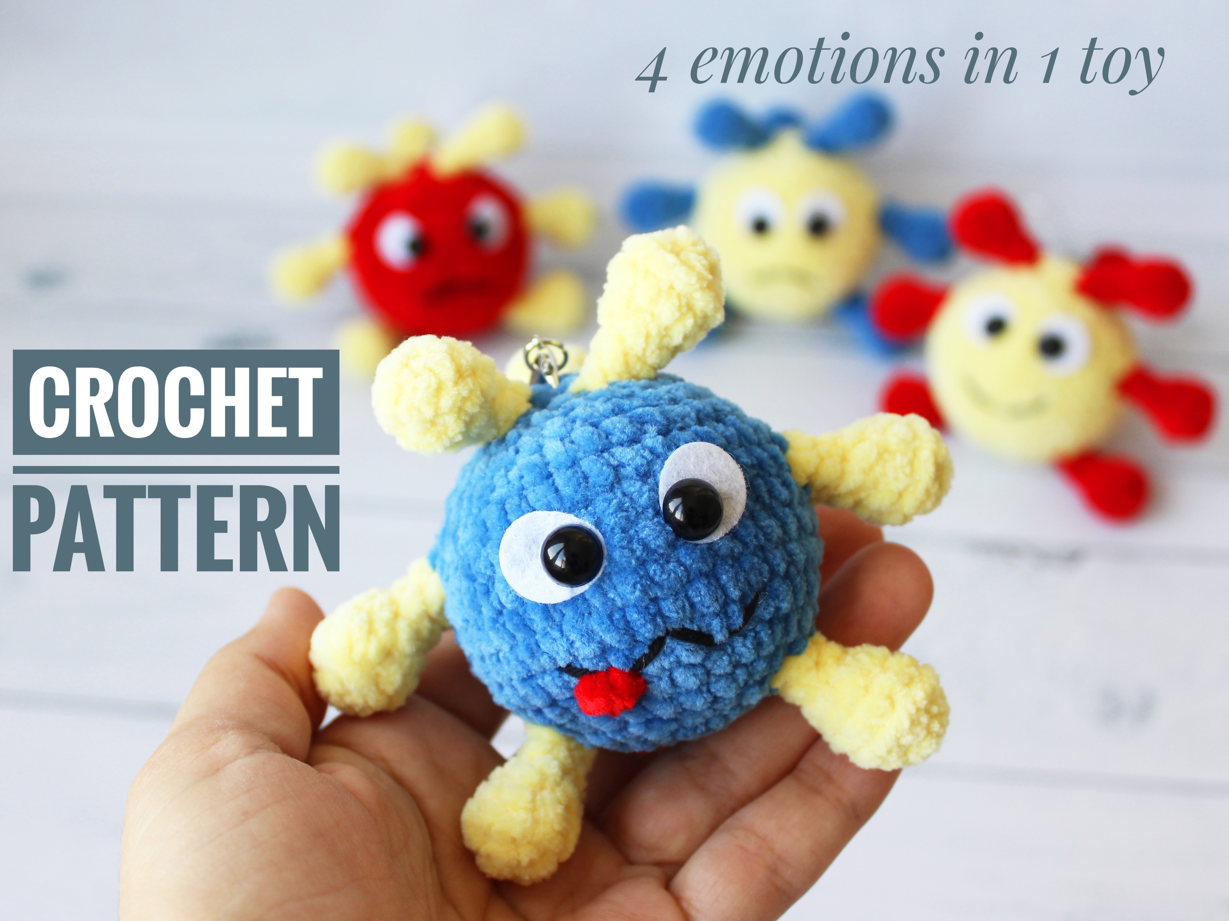 CROCHET PATTERN Keychain Virus toy Cute Microbe toy Hallowee | Inspire ...