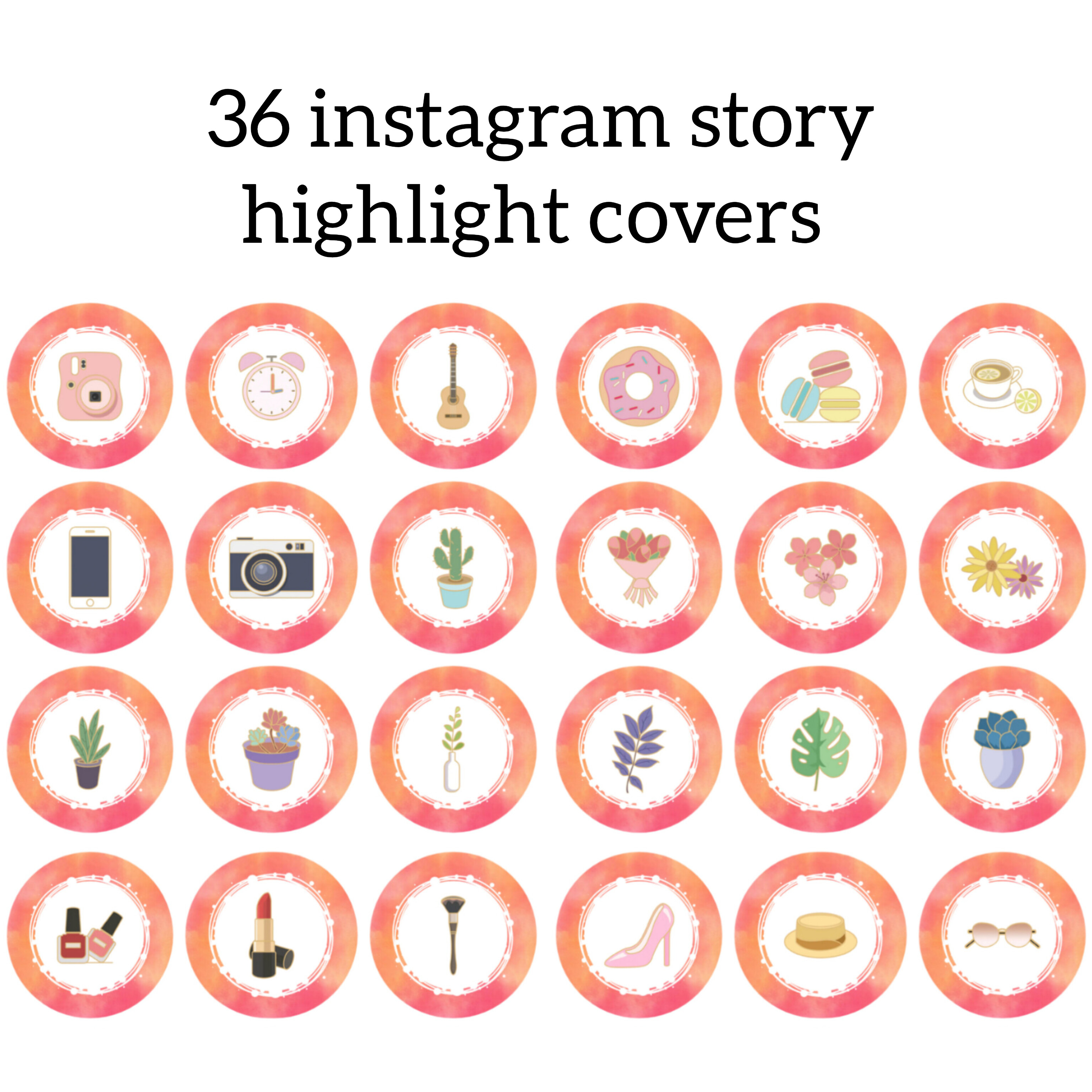 36 Orange Instagram Highlight Icons. Bright Instagram Highli | Inspire ...