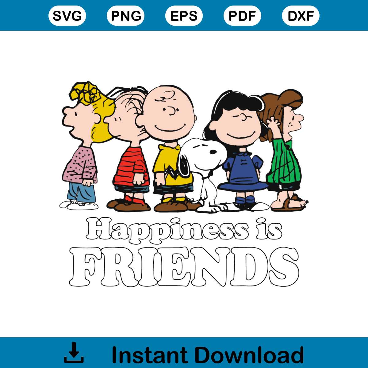 The Peanuts 2D Happiness Is Friend SVG File For Cricut - Inspire Uplift