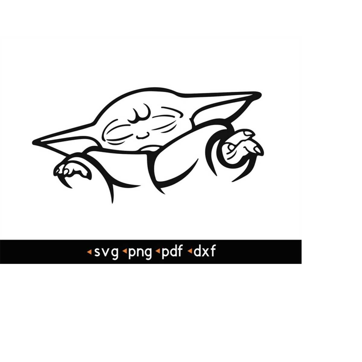 Baby Yoda (transparent background)- 9 svg, png, pdf, dxf | Inspire Uplift