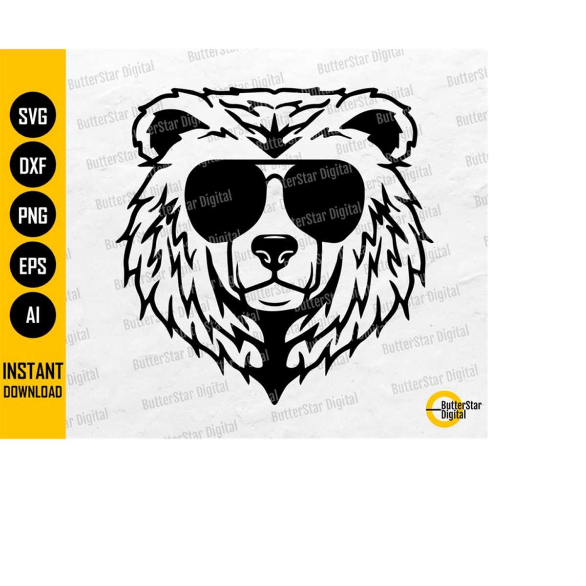 Bear With Sunglasses SVG | Grizzly Bear SVG | Cute Wild Anim | Inspire ...