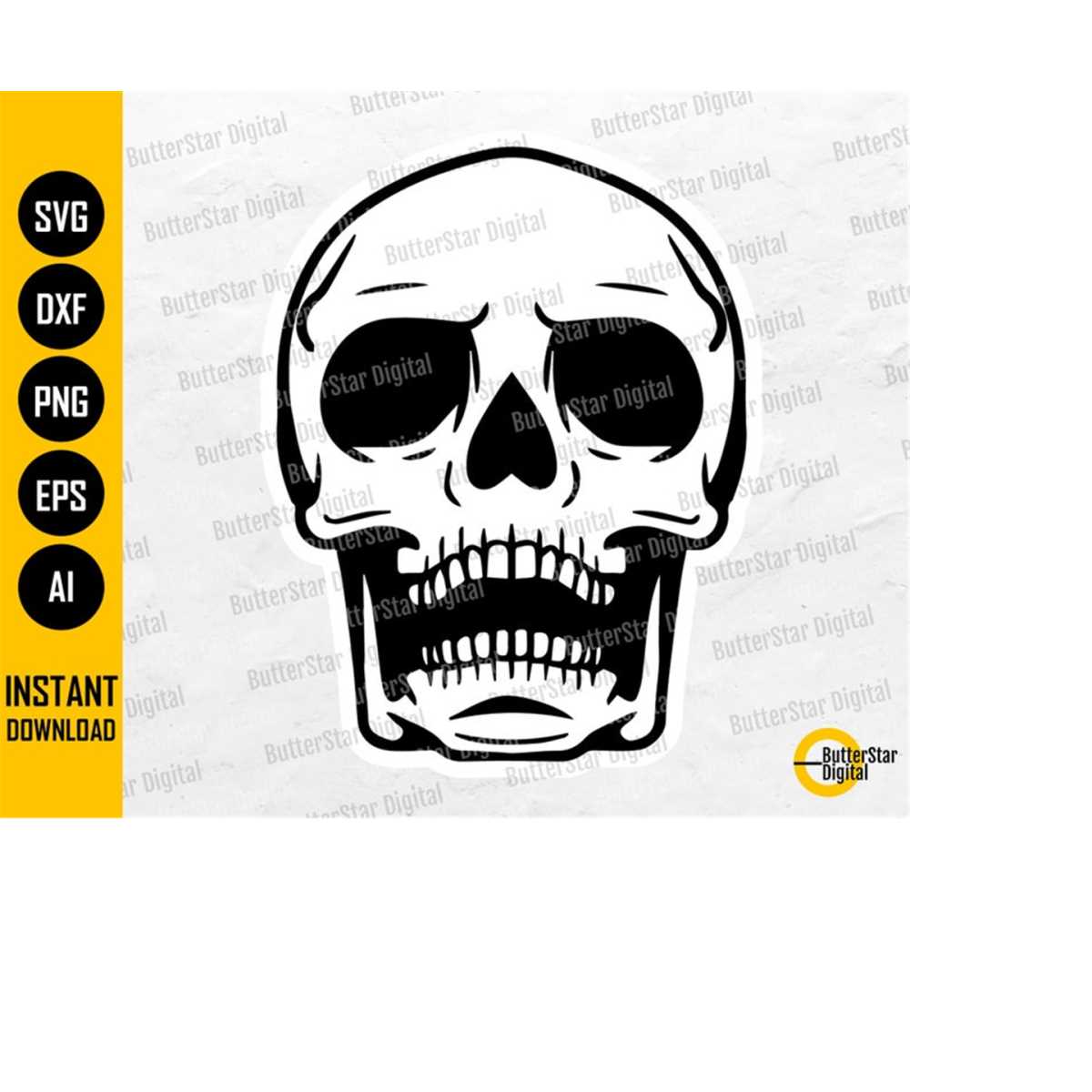 Simple Skull SVG | Skeleton SVG | Gothic Halloween Decal Shi - Inspire ...