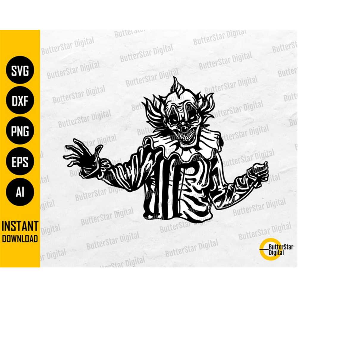 Scary Clown SVG | Circus SVG | Creepy SVG | Fear Svg | Night | Inspire ...