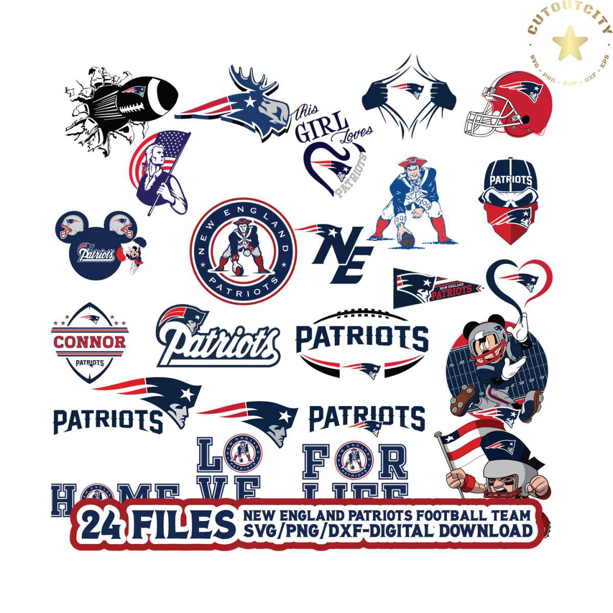 New England Patriots SVG NFL Team Instant Download | Inspire Uplift