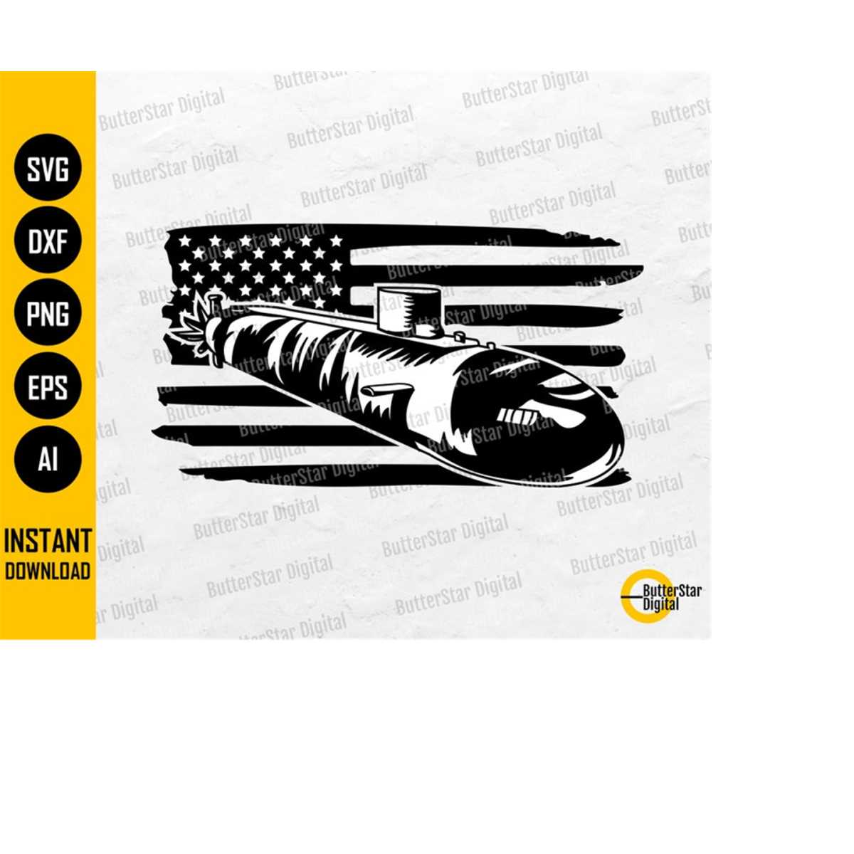 US Submarine SVG | United States Navy SVG | Warship Decal Gr - Inspire ...