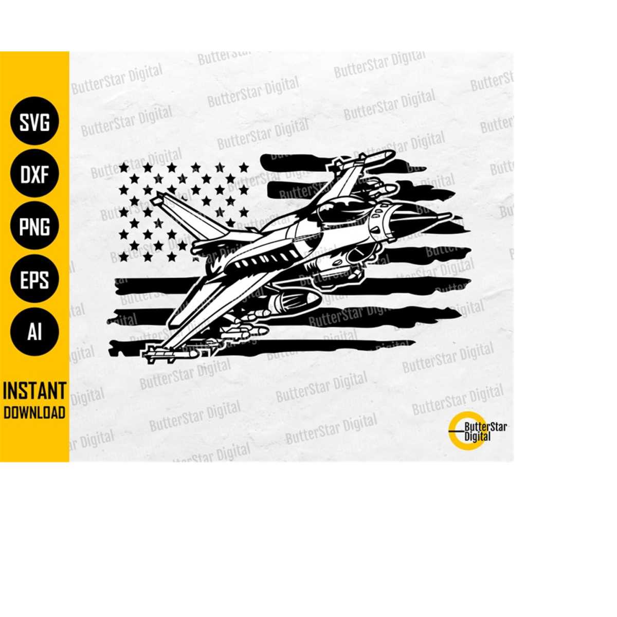 US Jet Fighter SVG | Air Force SVG | F16 War Plane Decals Gr | Inspire ...