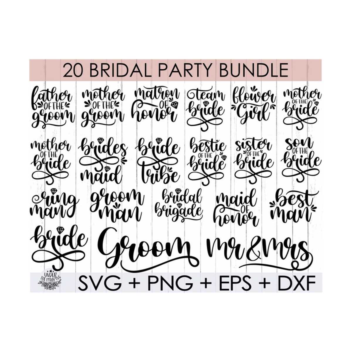 Bridal Party Bundle, Wedding Bundle, Wedding svg, Bridal Par | Inspire ...