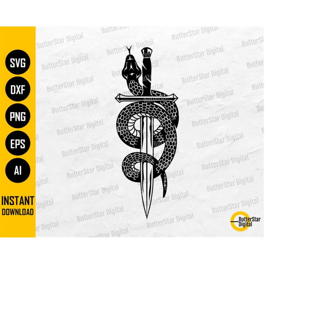 Snake Dagger SVG | Serpent Knife SVG | Sword SVG | Blade Sta | Inspire ...