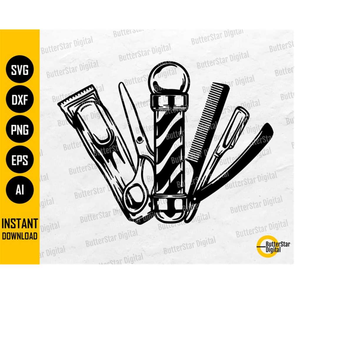 Barber Tools SVG | Barbershop SVG | Hair Stylist SVG | Barbe - Inspire ...