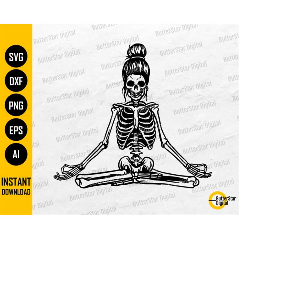 Meditation Skeleton SVG | Yoga SVG | Namaste SVG | Meditate | Inspire ...
