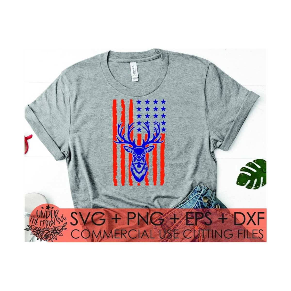 Patriotic Buck Head Deer Hunting SVG File / Deer Hunter SVG | Inspire Uplift