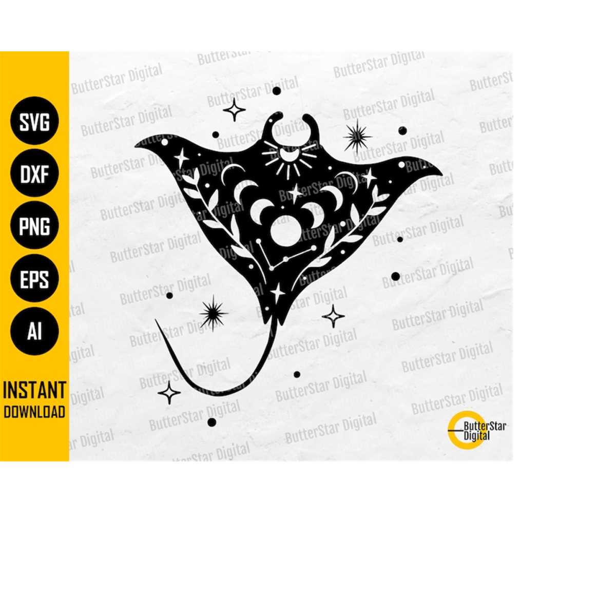 Celestial Manta Ray SVG | Stingray SVG | Scuba Diving SVG | - Inspire ...