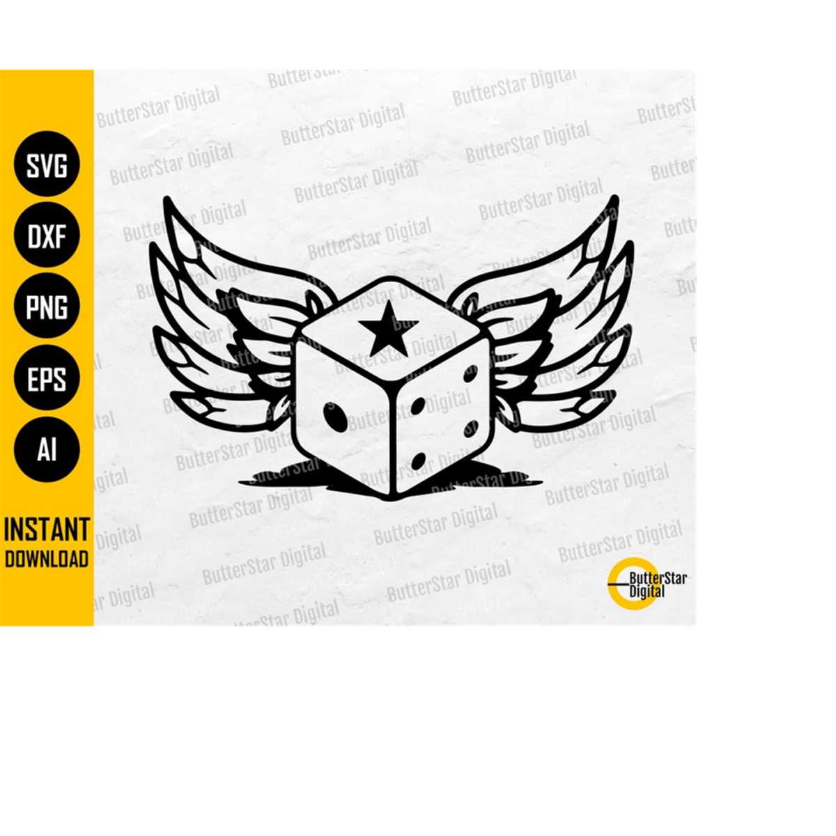 Dice With Wings SVG | Die SVG | Gaming Decals T-Shirt Tattoo | Inspire ...