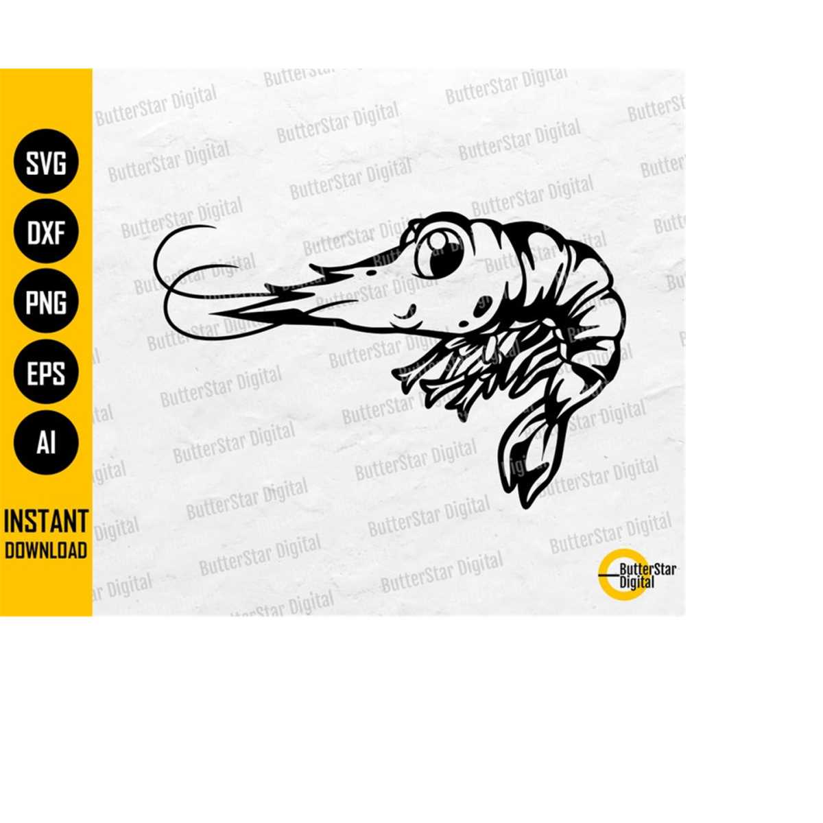 Cute Shrimp SVG | Crustacean SVG | Sea Animal T-Shirt Design | Inspire ...