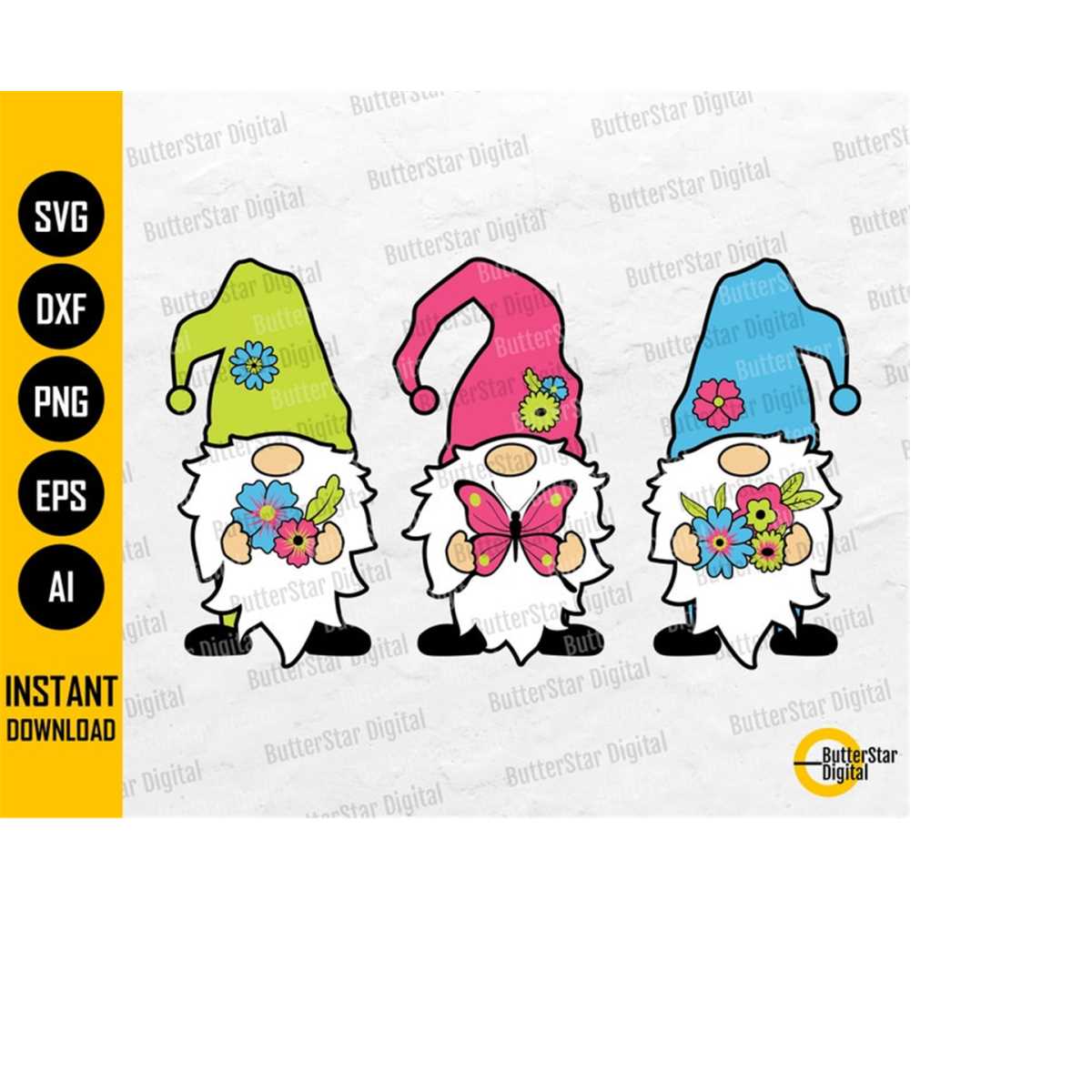 Spring Gnomes SVG | Easter SVG | Cute Gnome With Flowers But | Inspire ...