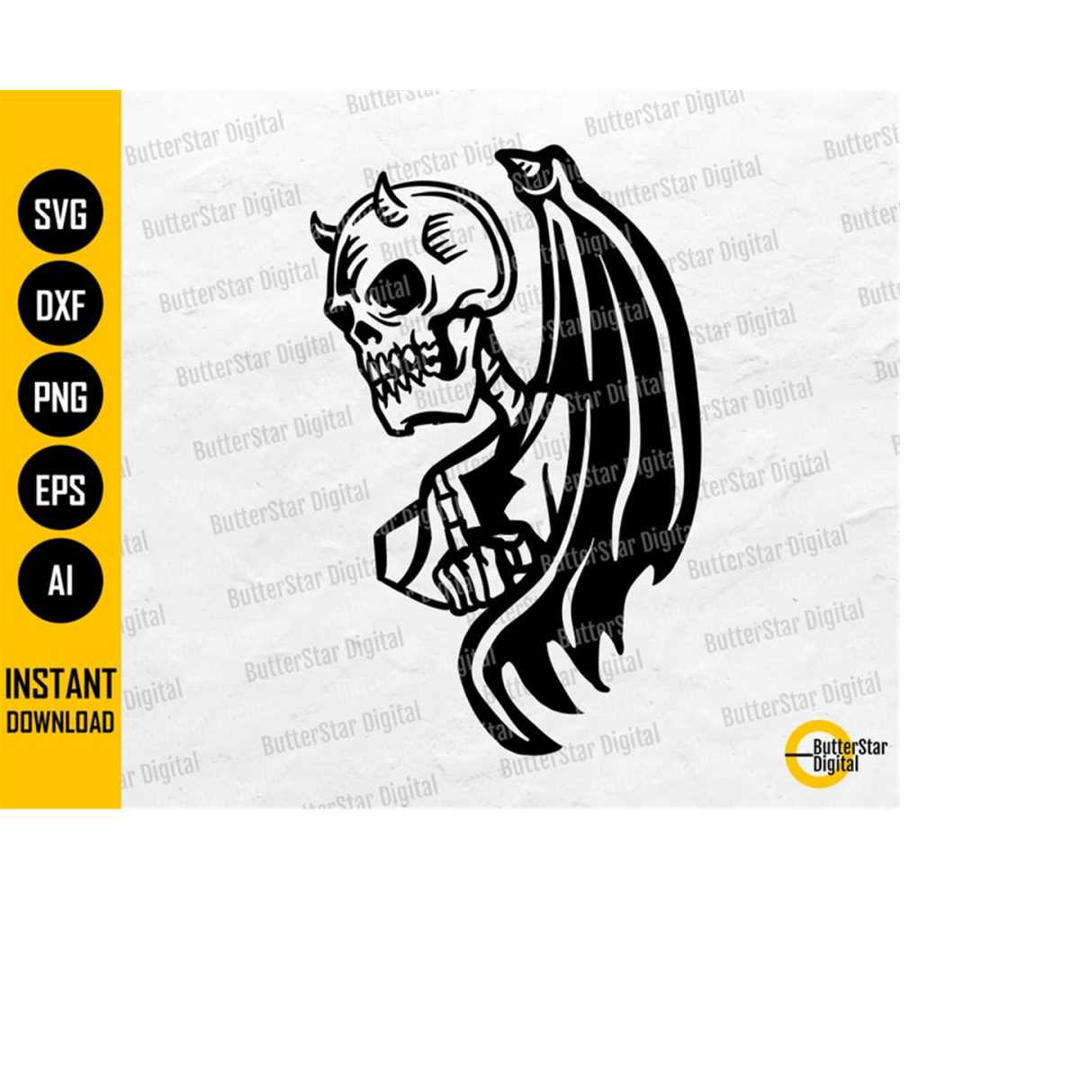 Devil Skeleton SVG | Satan SVG | Hell SVG | Demon Svg | Grav - Inspire ...