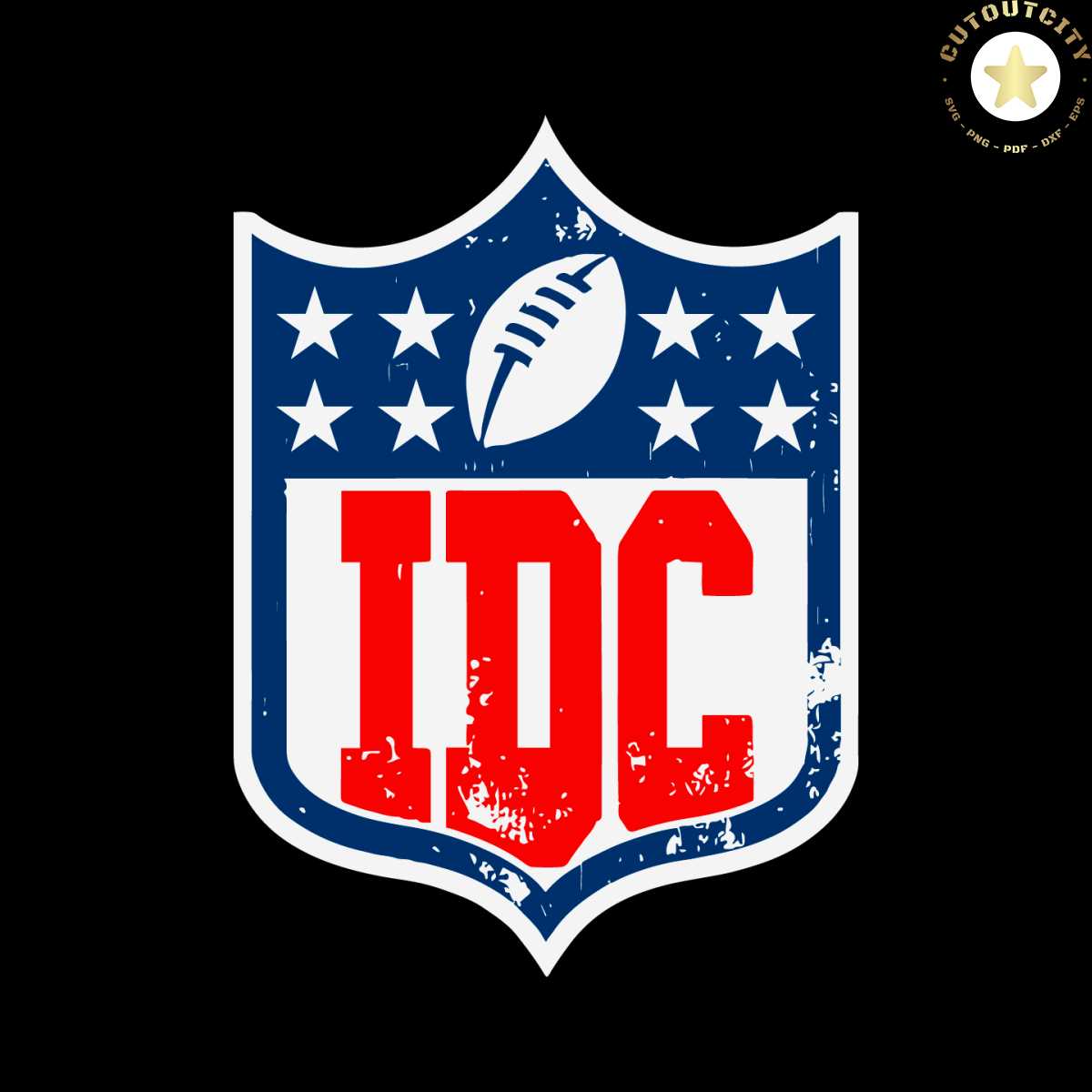 Vintage IDC Logo NFL Football Fans SVG Graphic Design File - Inspire Uplift