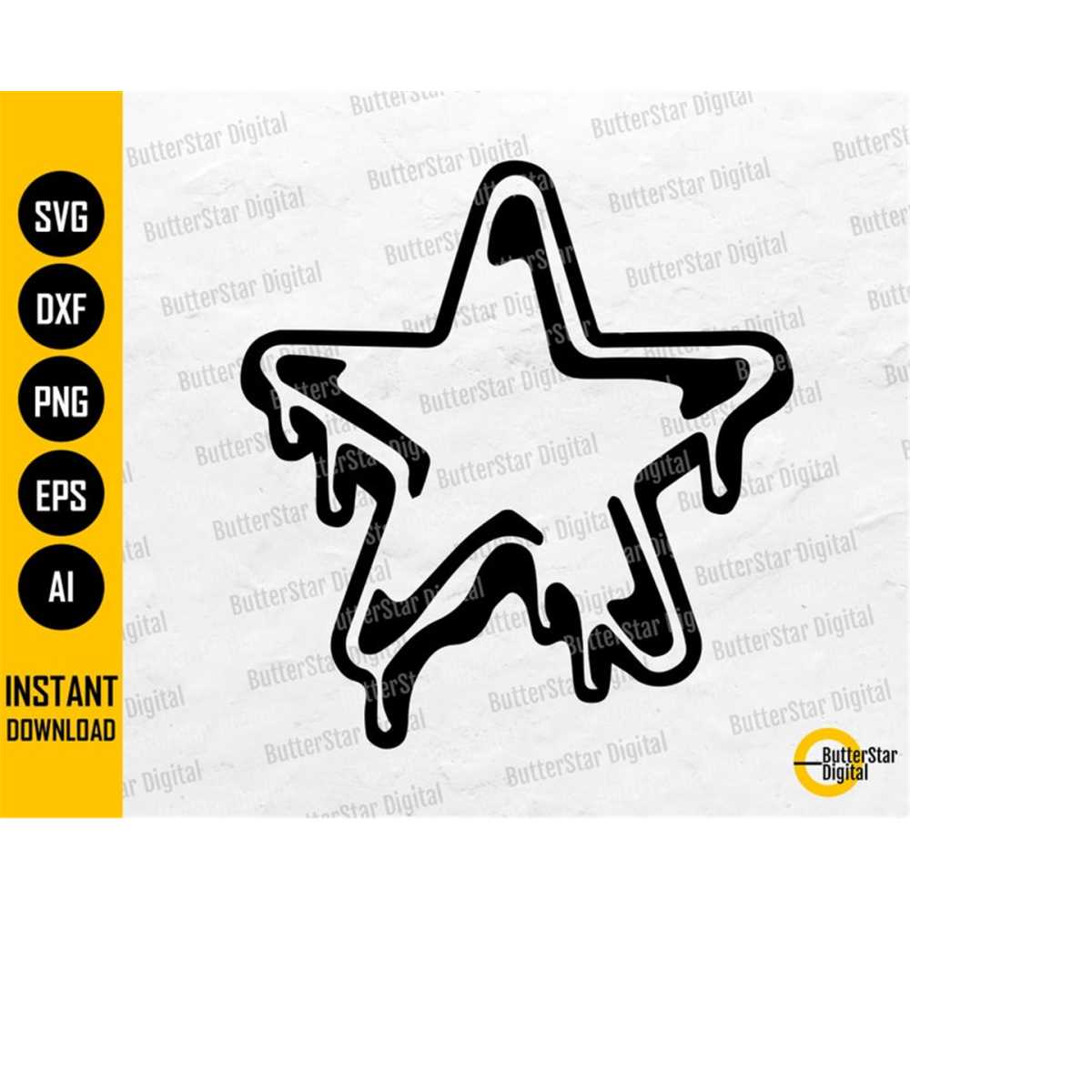 Dripping Star SVG | Basic Shape SVG | Celestial Decal T-Shir | Inspire ...