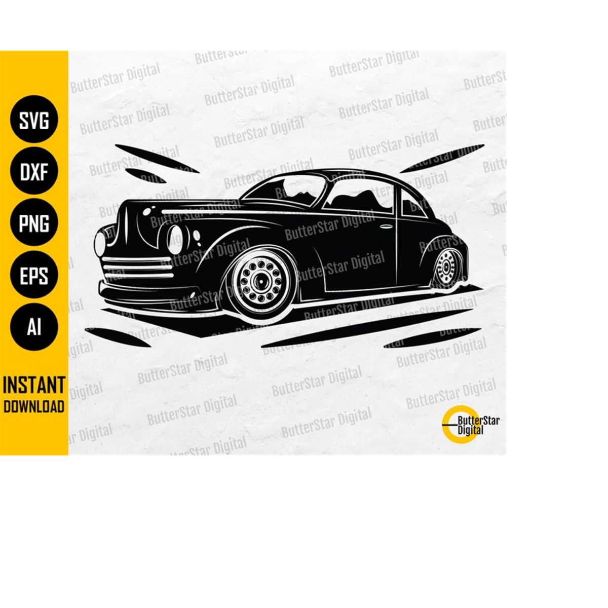 Classic Car SVG | Vintage SVG | Automobile Stencil Drawing D | Inspire ...
