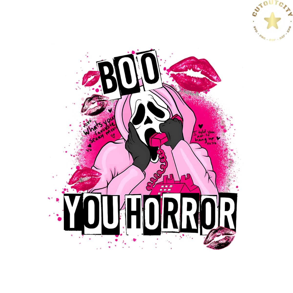 Boo You Horror Scream Character PNG Sublimation File - Inspire Uplift