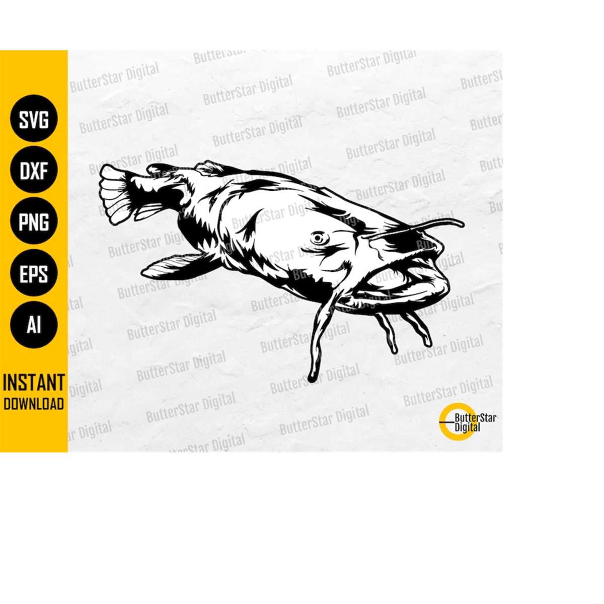 Flathead Catfish SVG | Flatheads SVG | Fish Decal Graphics D | Inspire ...
