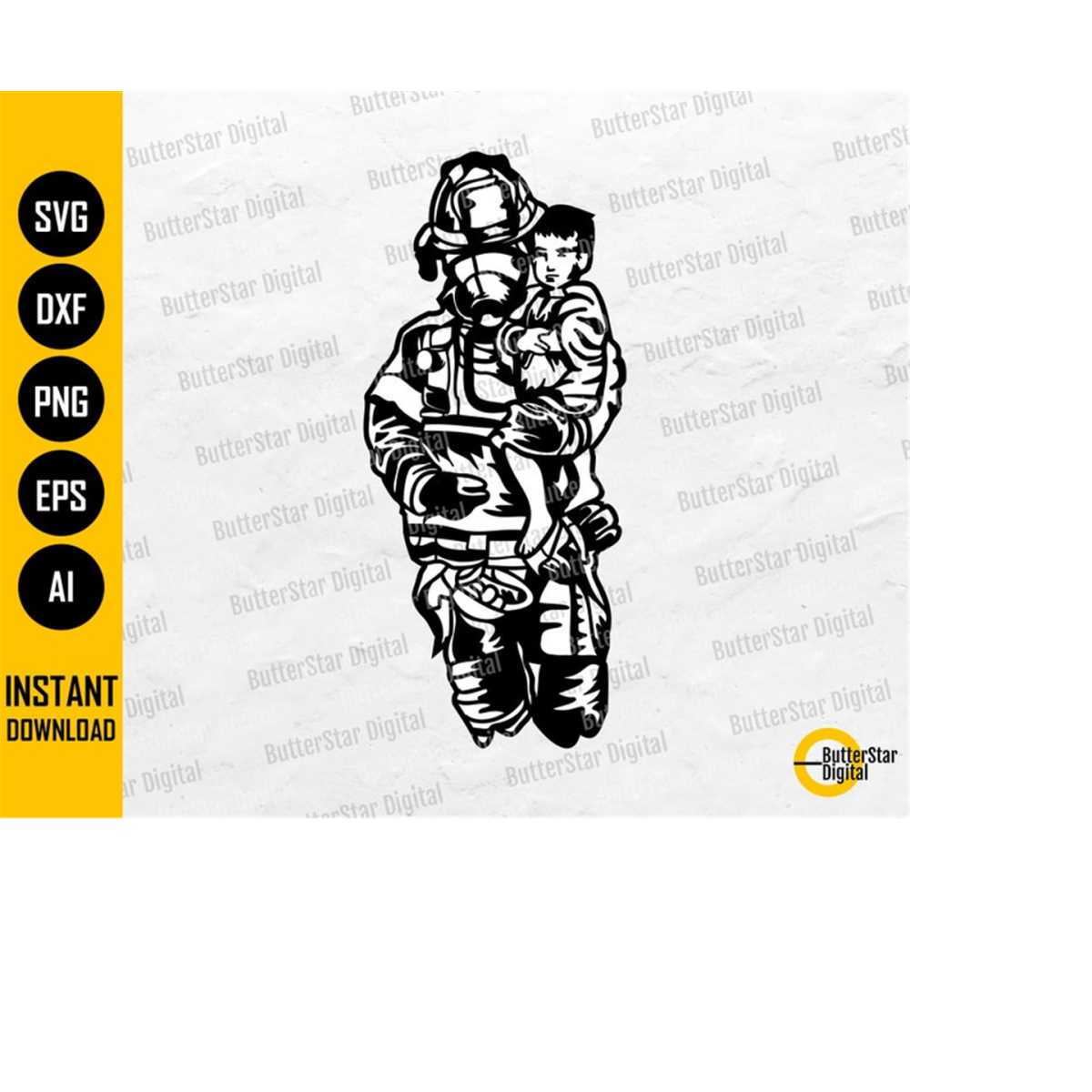 Rescue Firefighter SVG | Fireman SVG | Firefighting Decal Gr | Inspire ...