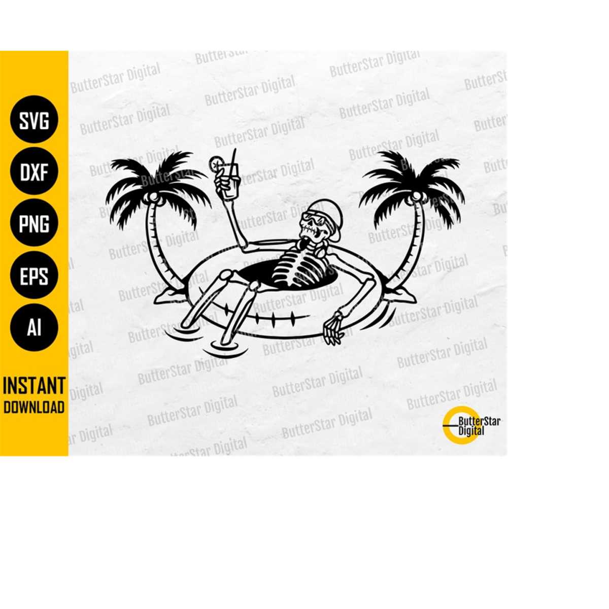 Skeleton Floating SVG | Beach SVG | Tropical SVG | Summer Su | Inspire ...