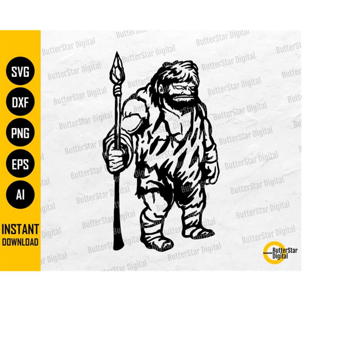 Caveman With Spear SVG | Cave Man SVG | Primitive SVG | Cric | Inspire ...