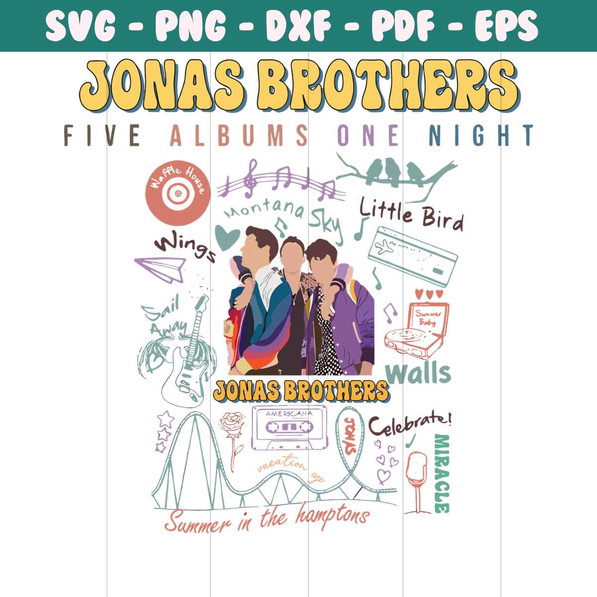 Jonas Brothers Summer In The Hamptons SVG Cutting File | Inspire Uplift