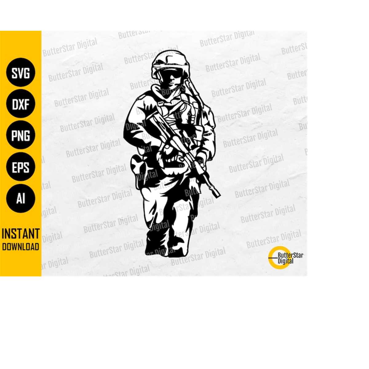 Modern Soldier SVG | Military SVG | Army SVG | Marines Clip | Inspire ...