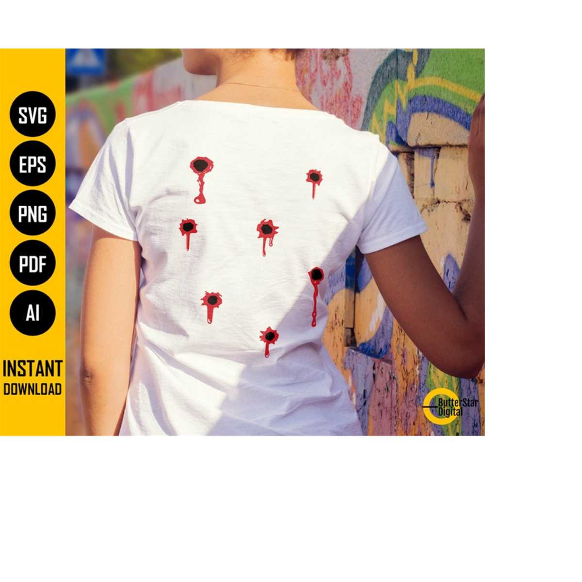 Gunshot Wounds SVG | 7 Gun Shots | Bleeding Bullet Holes | G | Inspire ...