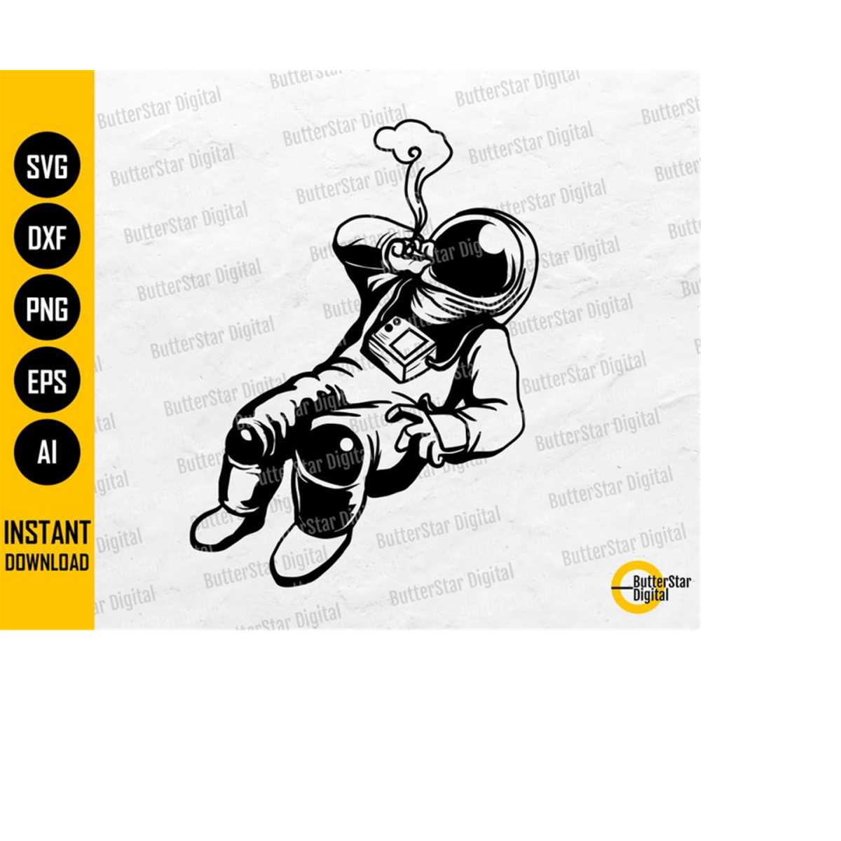 Smoking Astronaut SVG | Smoke SVG | Cigar Weed Cigarette Joi - Inspire ...