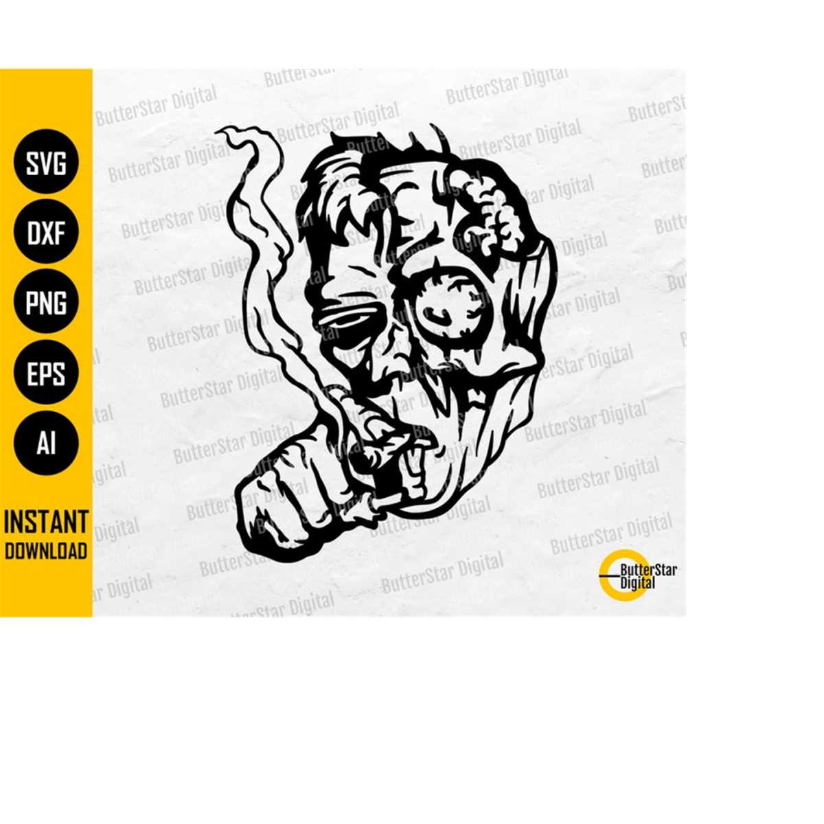 Zombie Smoking Joint SVG | Smoke Weed Blunt SVG | Funny Hall | Inspire ...