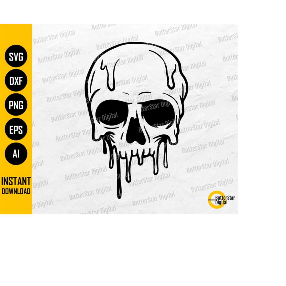 Dripping Skull SVG | Skeleton SVG | Gothic Decal T-Shirt Sti - Inspire ...