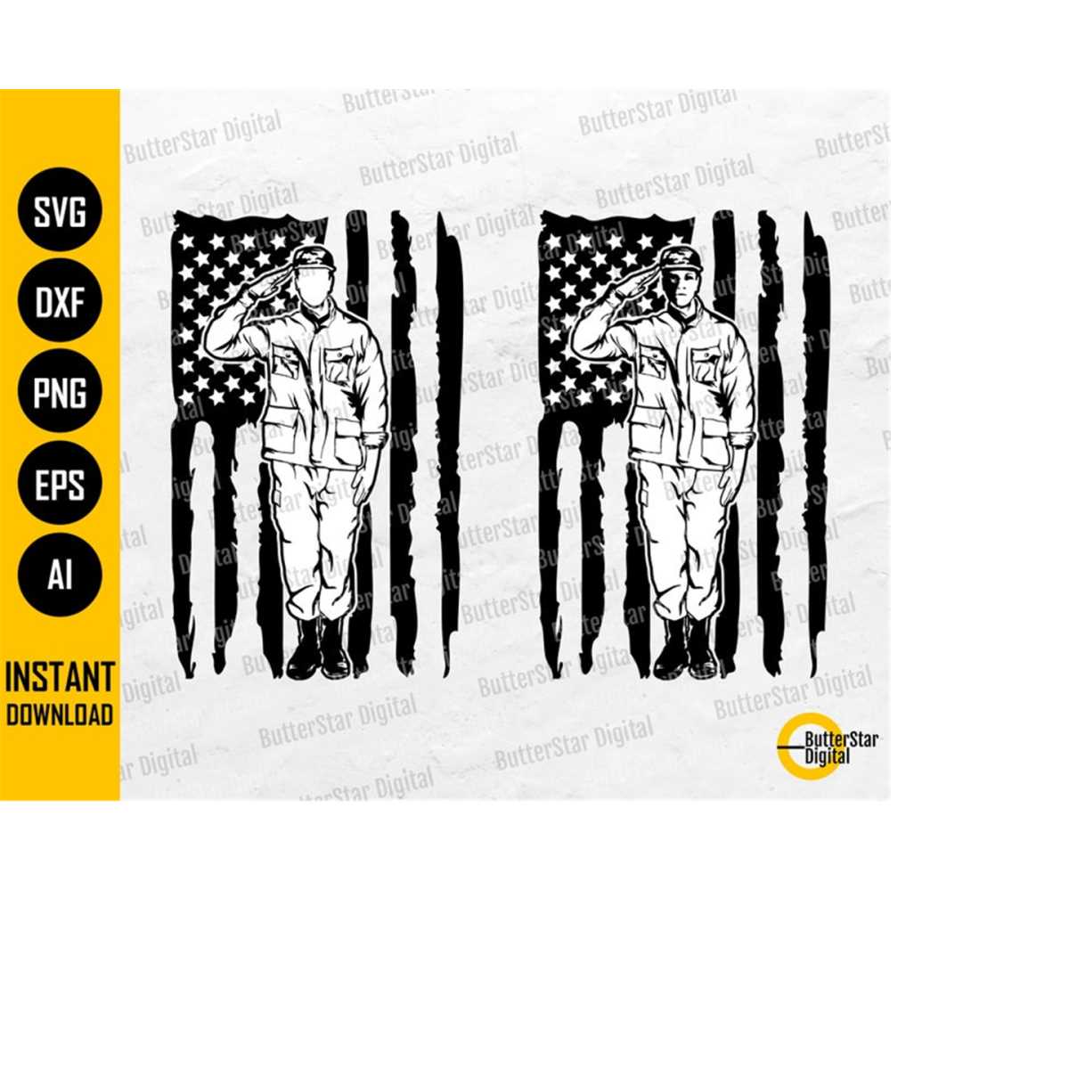 American Soldier Salute SVG | US Marine Saluting Svg | Army | Inspire ...