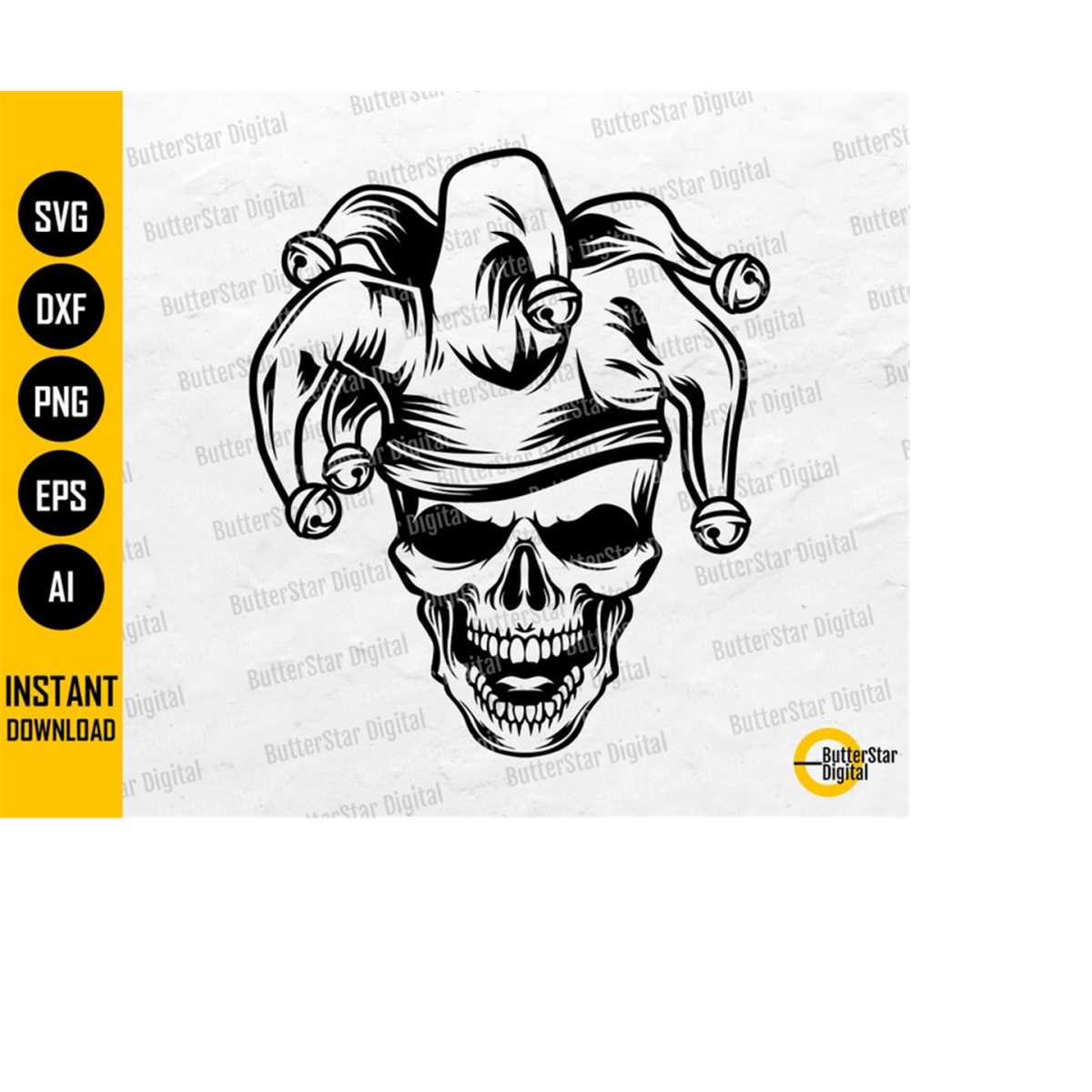 Skull Jester SVG | Clown SVG | Gothic SVG | Circus Svg | Ske - Inspire ...
