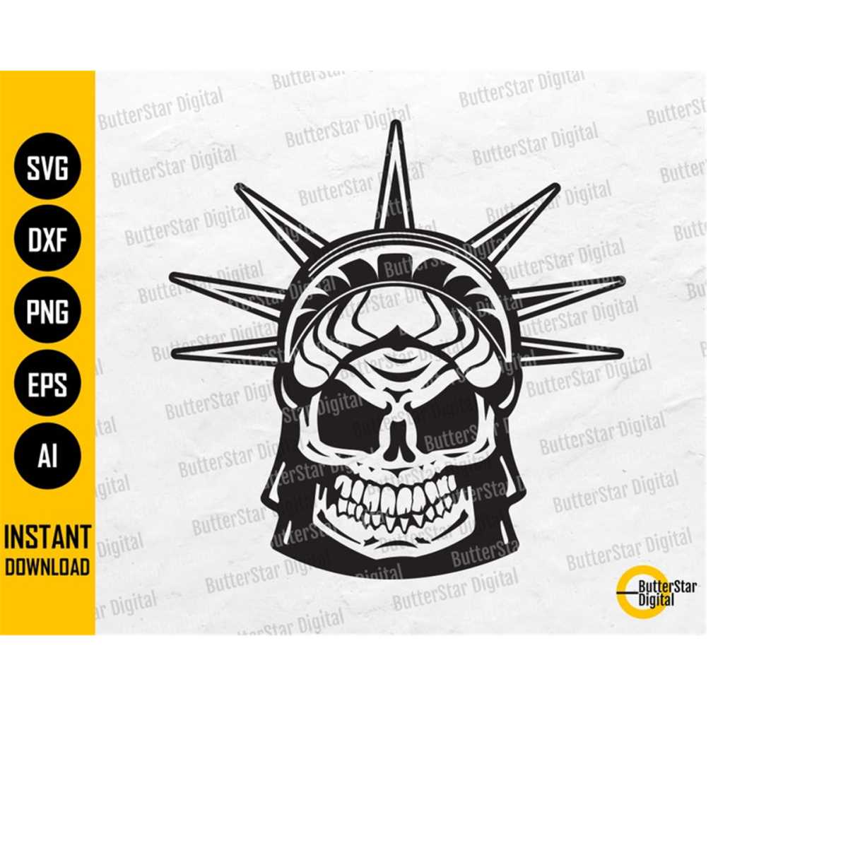 Liberty Skull SVG | Statue Of Liberty SVG | Gothic Pride Dec | Inspire ...
