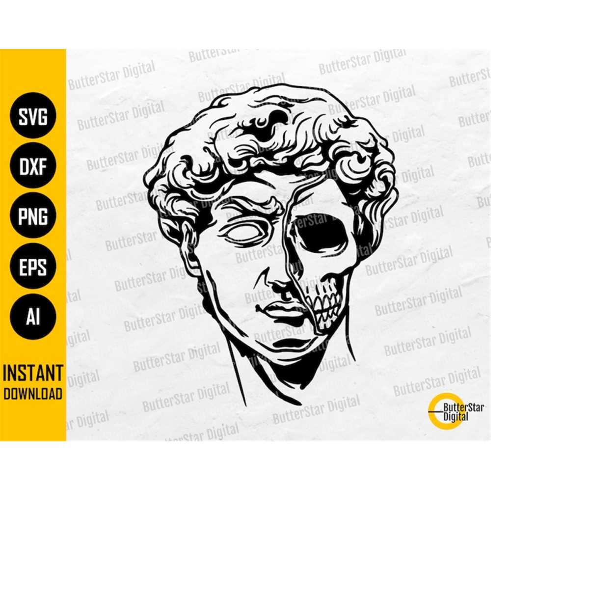 David Skull SVG | Greek Statue SVG | Renaissance Sculpture S | Inspire ...