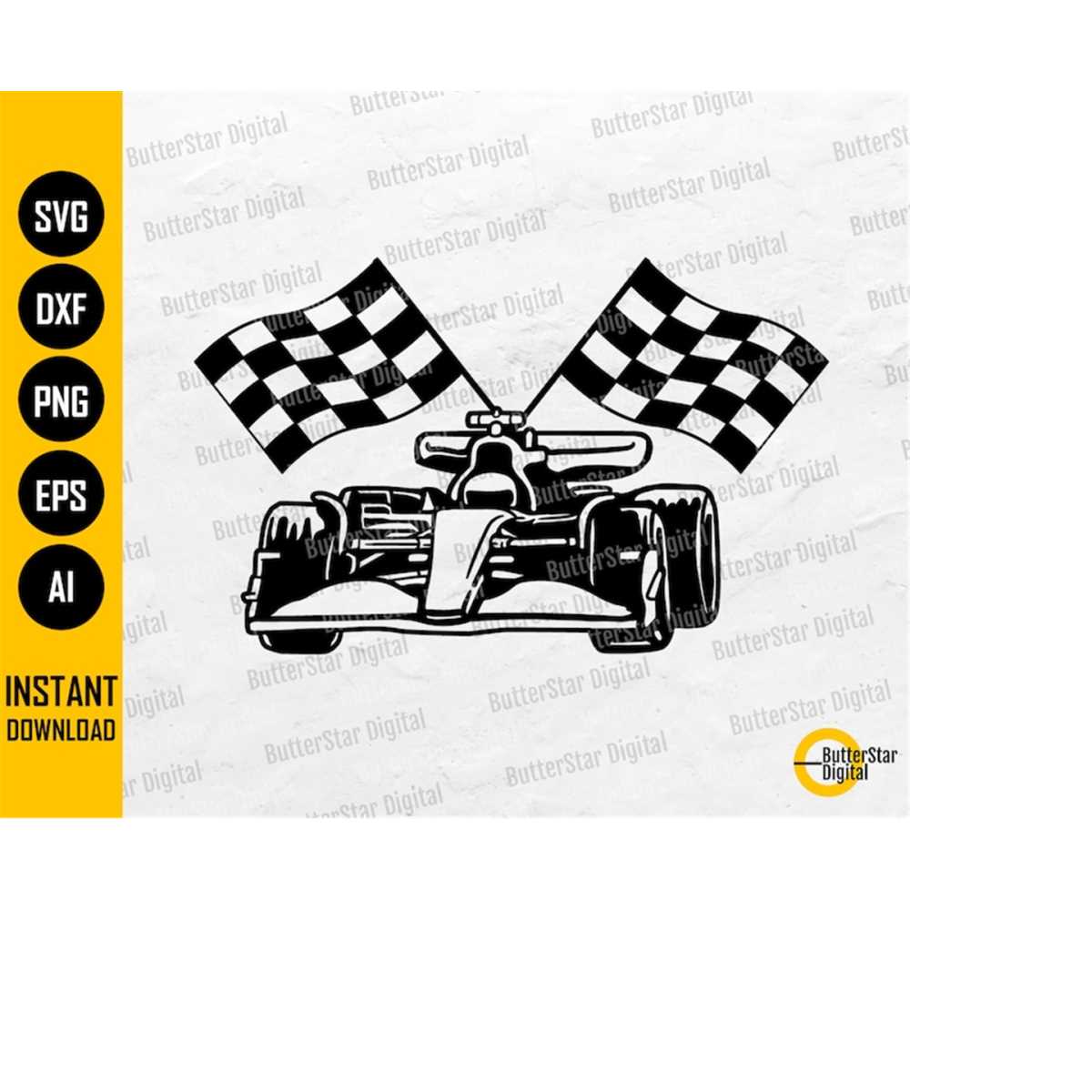 Racing Car SVG | Checkered Flag SVG | Racer T-Shirt Decal St - Inspire ...