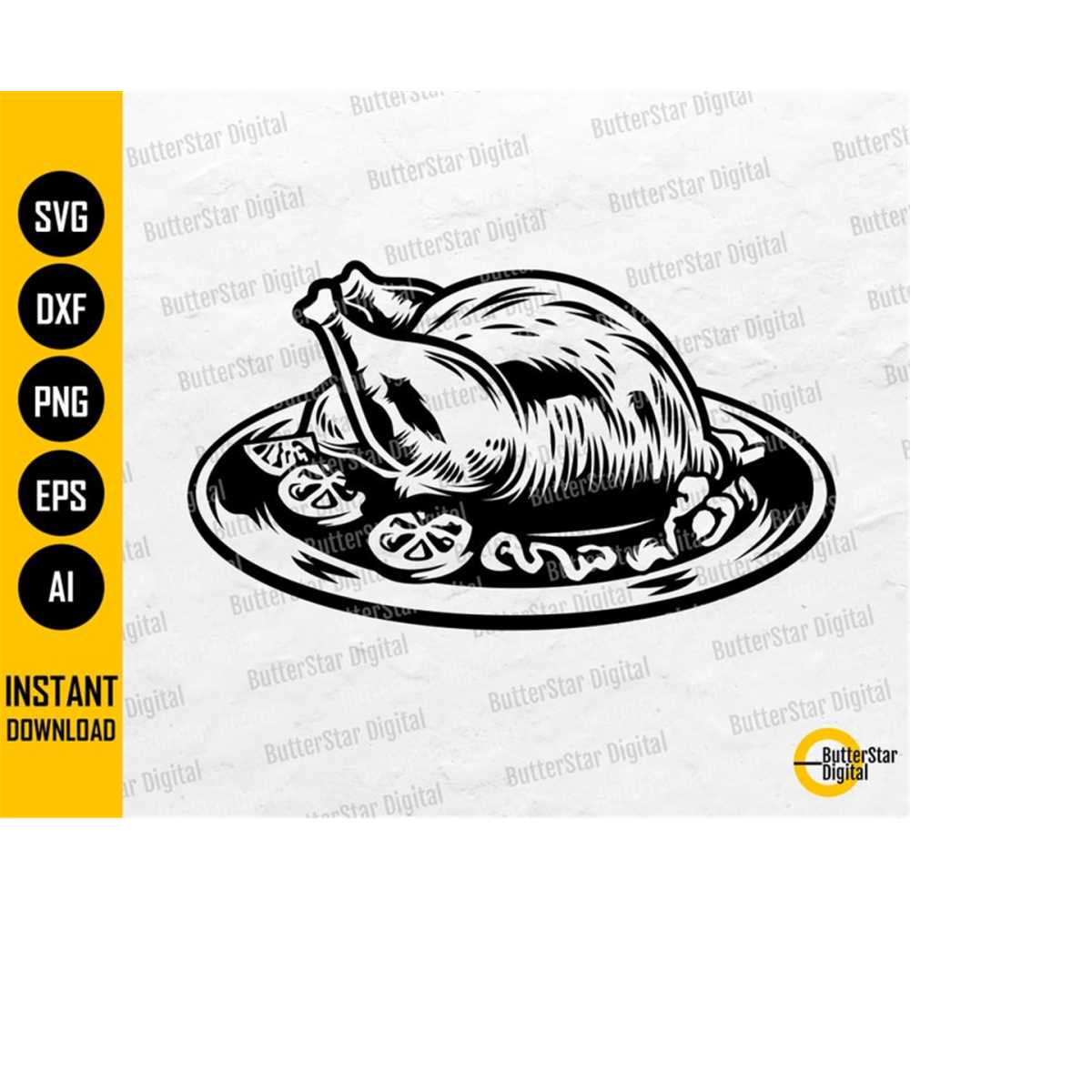 Thanksgiving Turkey SVG | Main Dish SVG | Food Illustration | Inspire ...